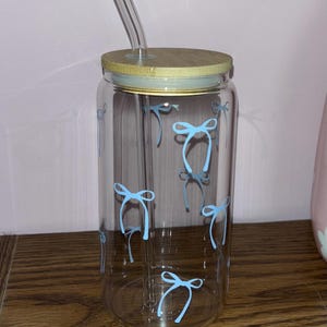 Bow/coquette Glass Cup - Etsy