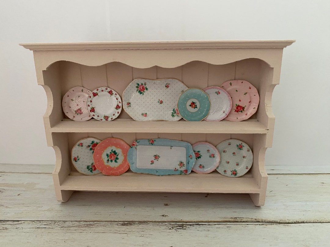1:12th Miniature Pink Dollhouse Filled Wall Rack Wall Shelf - Etsy