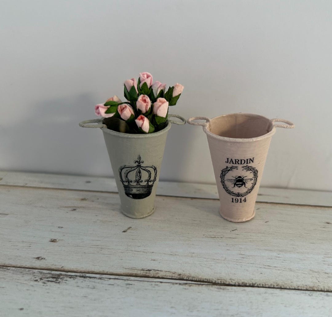 Miniature Dollhouse 1/12th Scale French Style Florist Buckets - Etsy