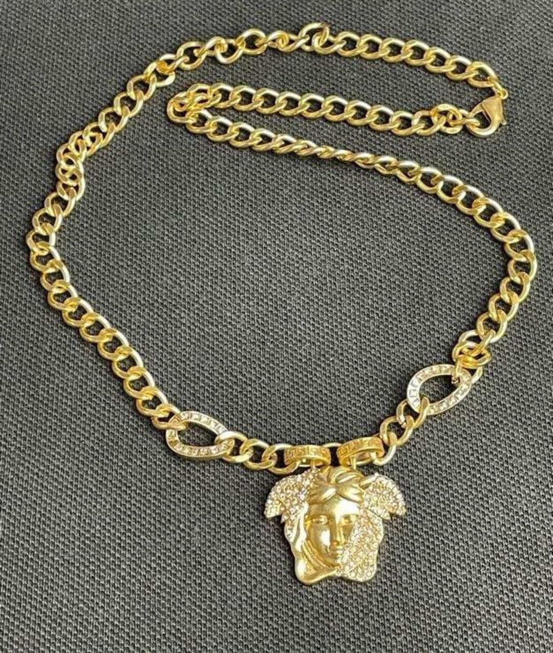 Versace Gold Rope Chain Medusa Head Necklace Iconic Designer-inspired ...