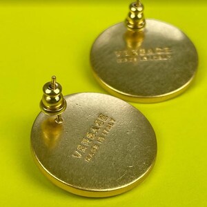 Vintage Versace Hoop Stud White Gold Medusa Earrings - Etsy