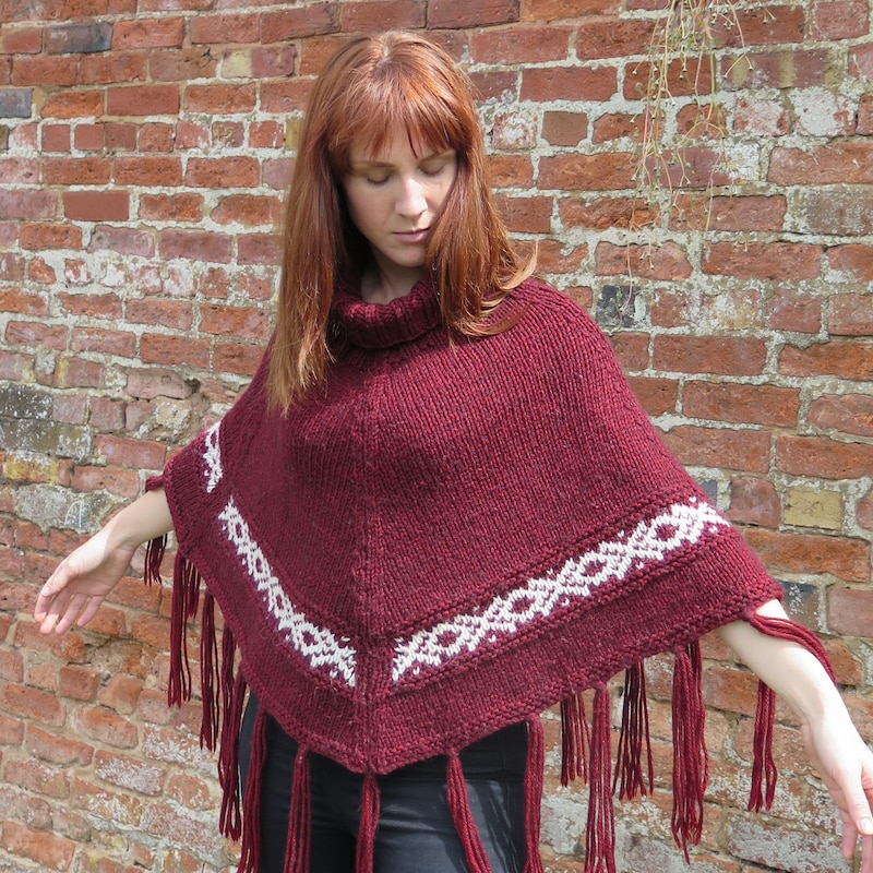 Hand Knit Poncho - Etsy