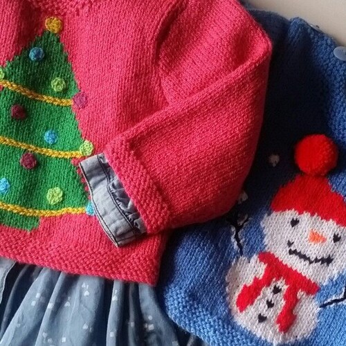 Christmas Baby Jumper Knitting Pattern Snowman Sweater - Etsy
