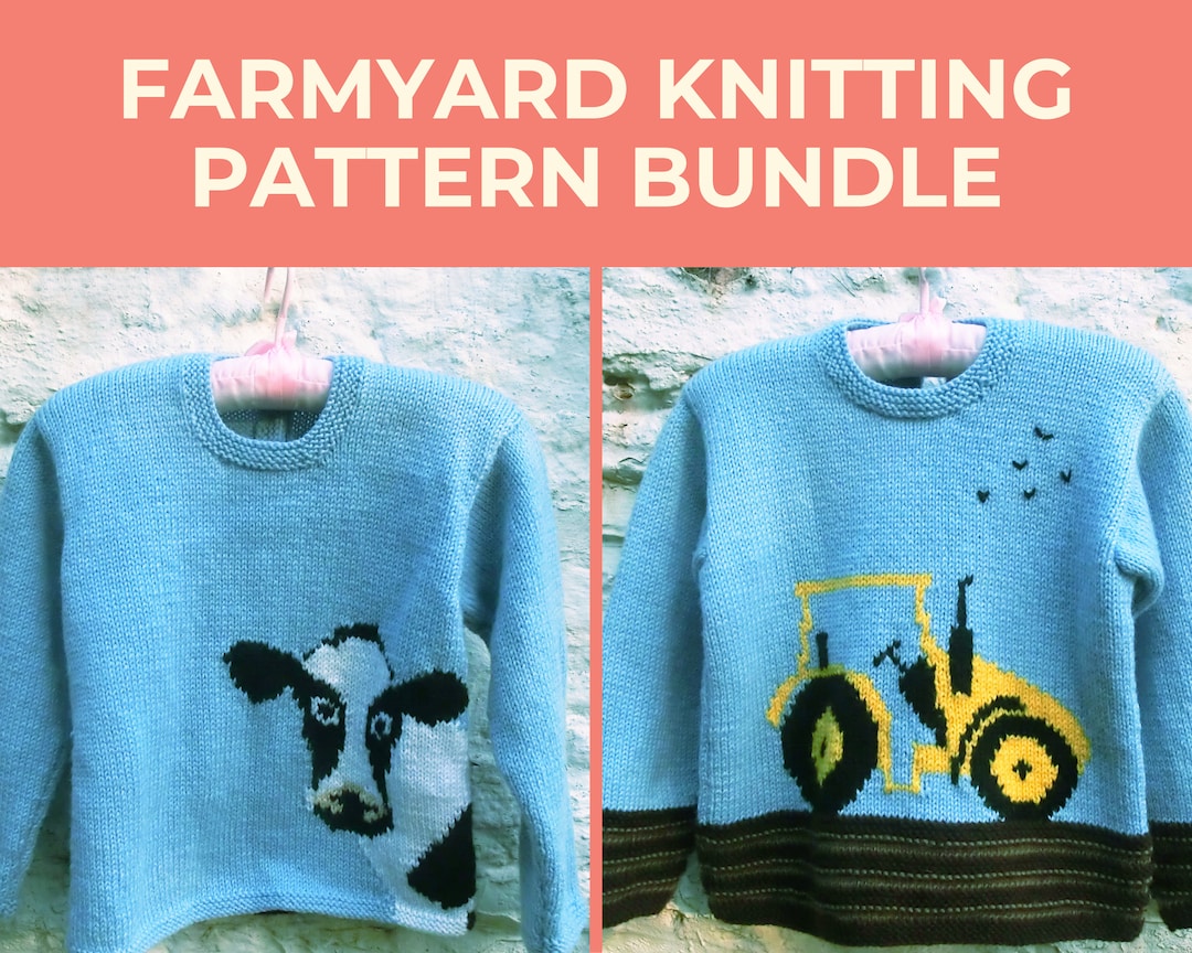 Cow and Tractor Knitting Pattern PDF Bundle, Knitting Pattern for ...