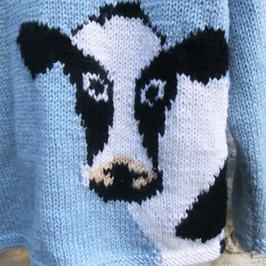 Childrens Knitting Pattern PDF, Cow Sweater Knitting Pattern, Childs ...