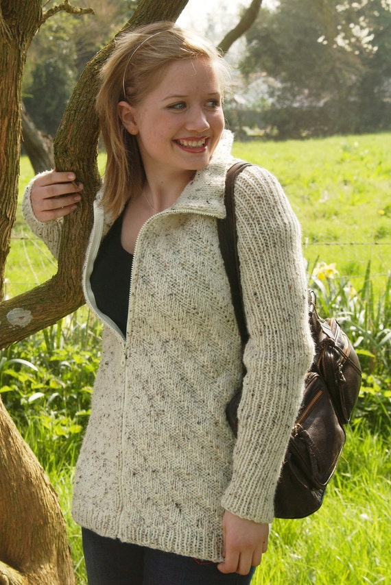 Ladies Jacket Knitting Pattern Zipped Jacket Knitting Pattern | Etsy