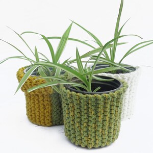 Plant Pot Cover Knitting & Crochet Pattern, Flower Pot Cover, Easy ...