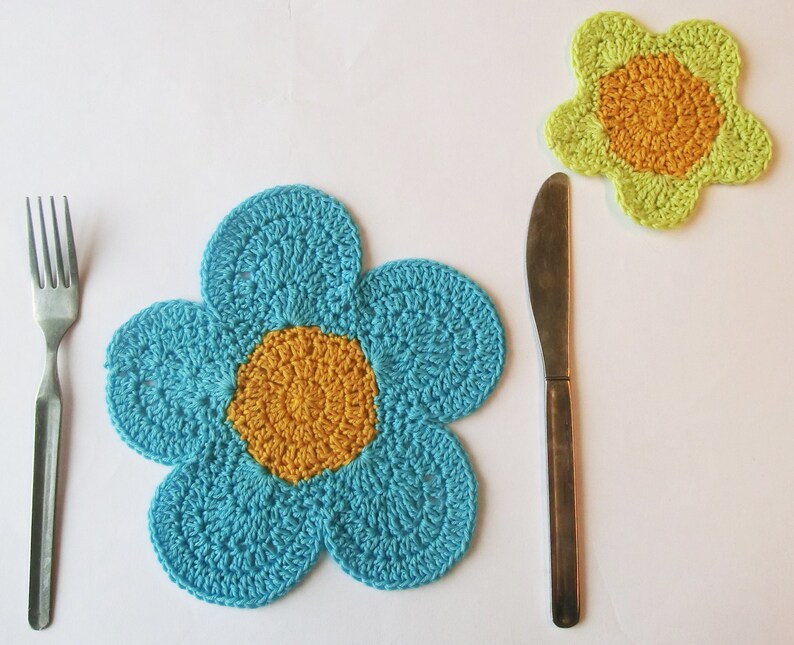 Flower Power Crochet Table Mats Instant Download Crochet - Etsy