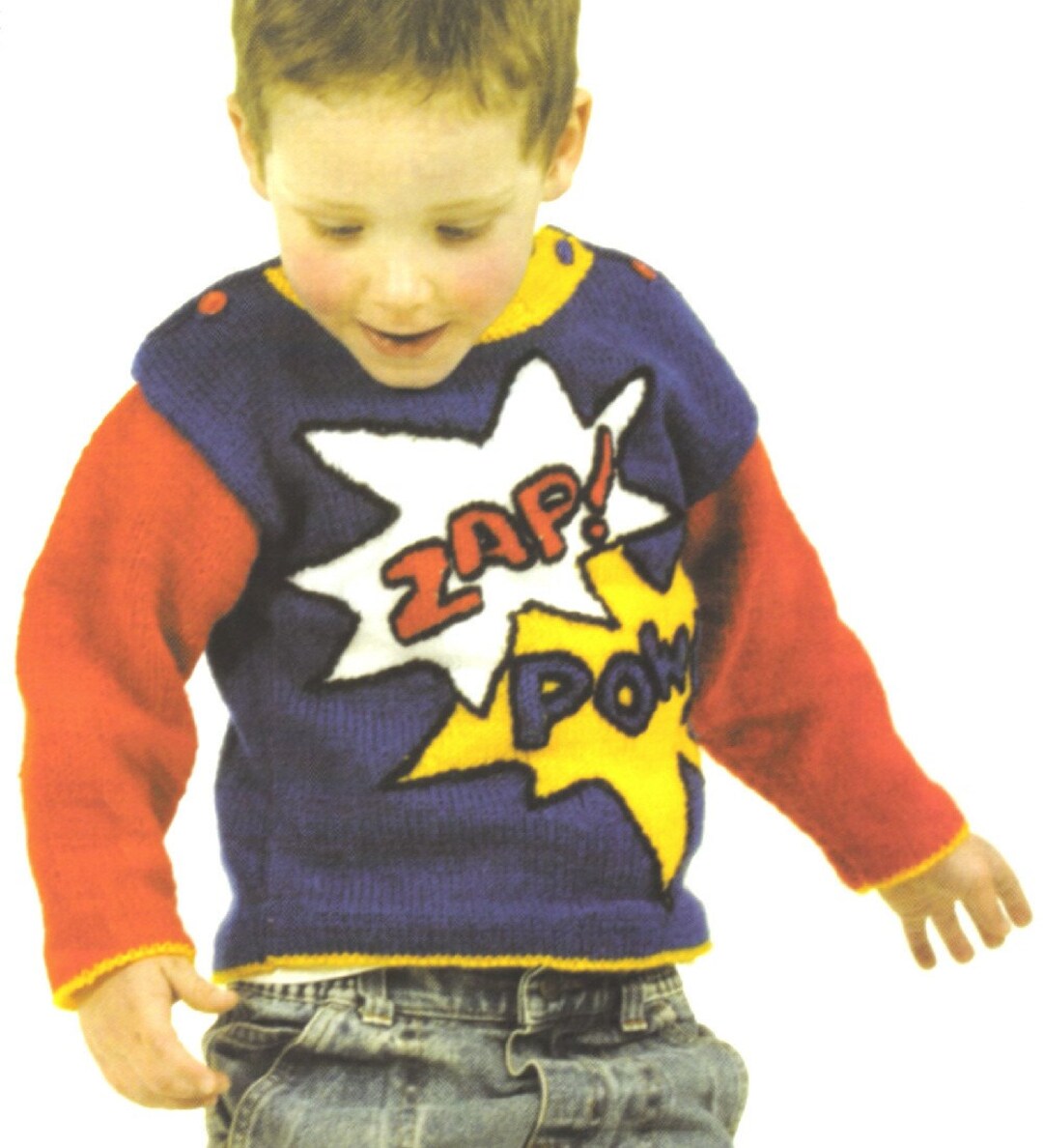 Super Heroes Childs Sweater Pattern PDF - Etsy