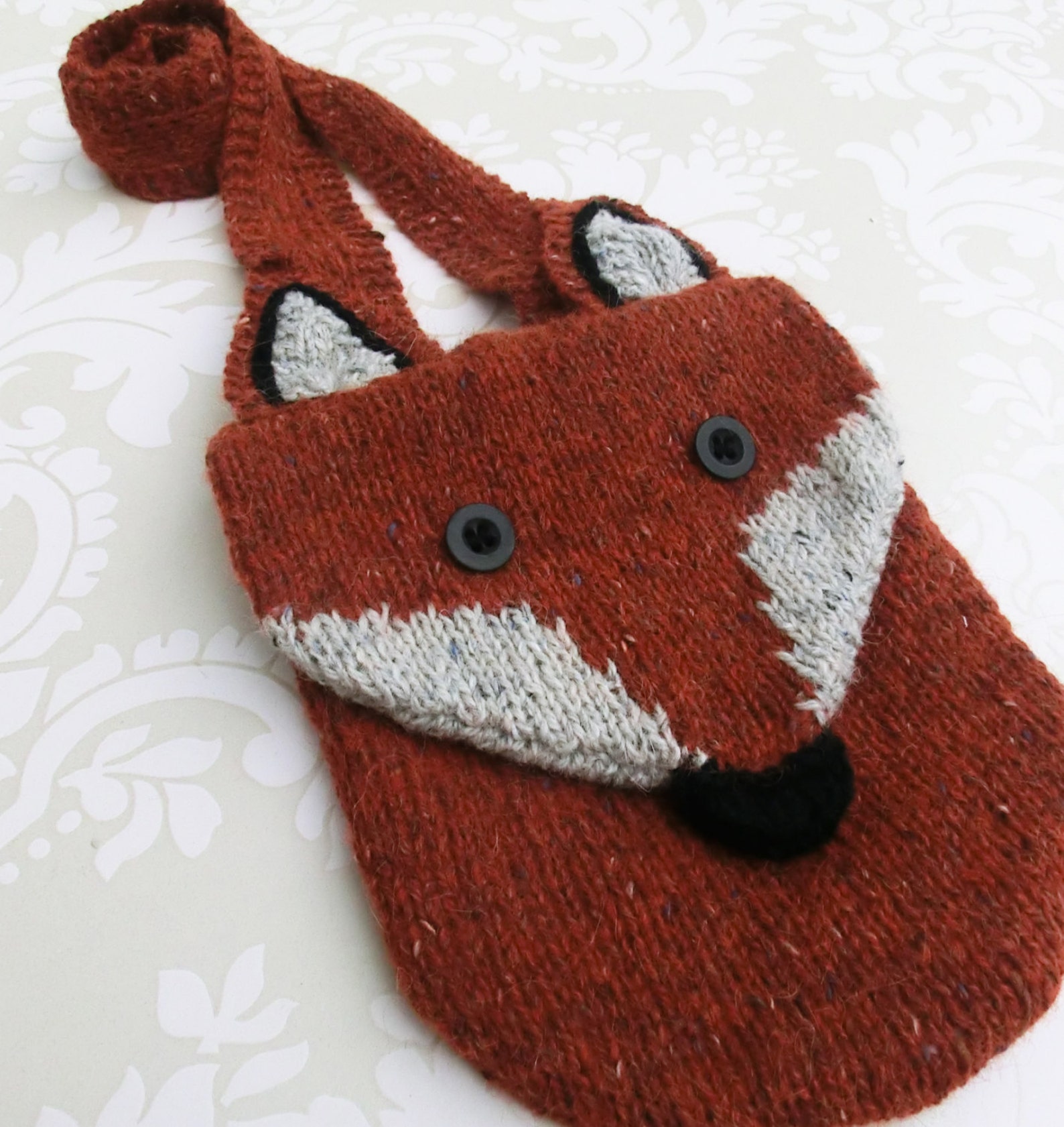 Fox Bag, Fox Pattern, Shoulder Bag Knitting Pattern, Fox Bag Knitting ...