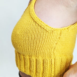 Knit Crop Top Pattern PDF for Teens and Adults, Bralette Top, for ...