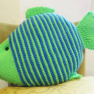 Knitting Pattern for Knitted Fish Cushion – Fish Pillow & Knitting Toys ...