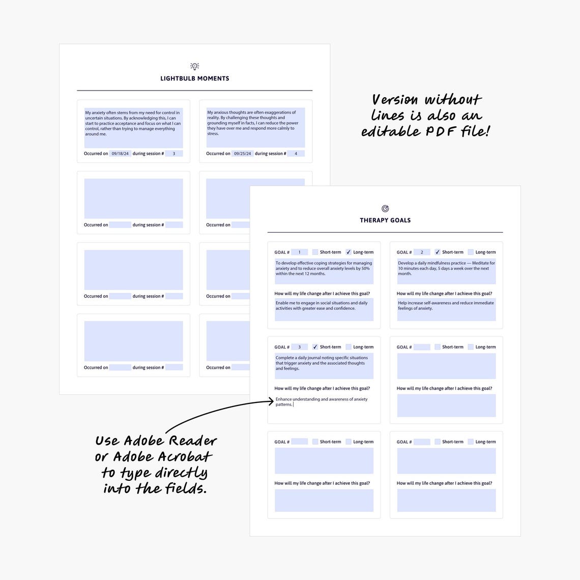 Therapy Companion - Journal Template - Printable & Editable PDF ...