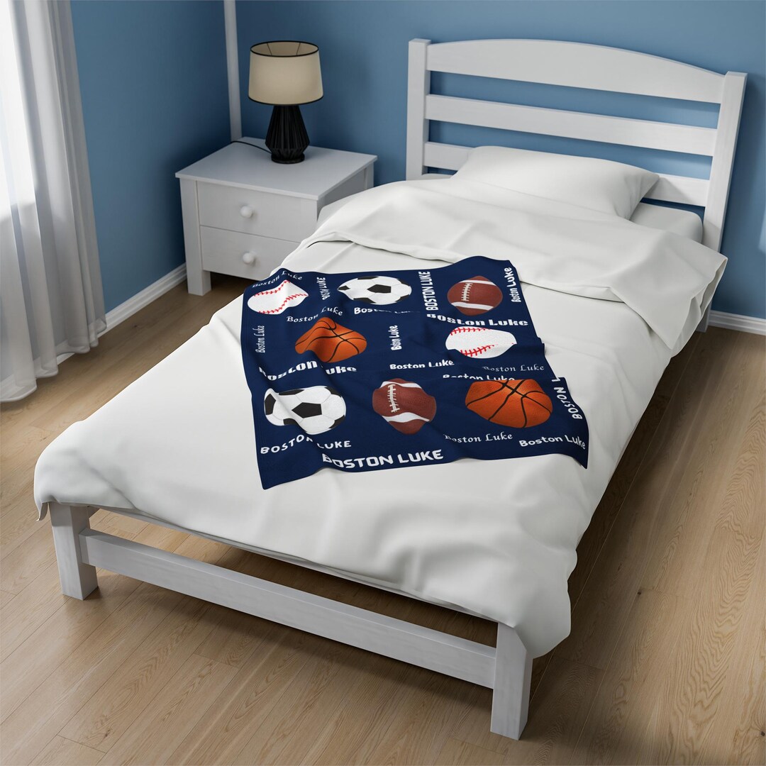 Personalized Sports Throw Blanket velveteen Plush With Baseballs ...