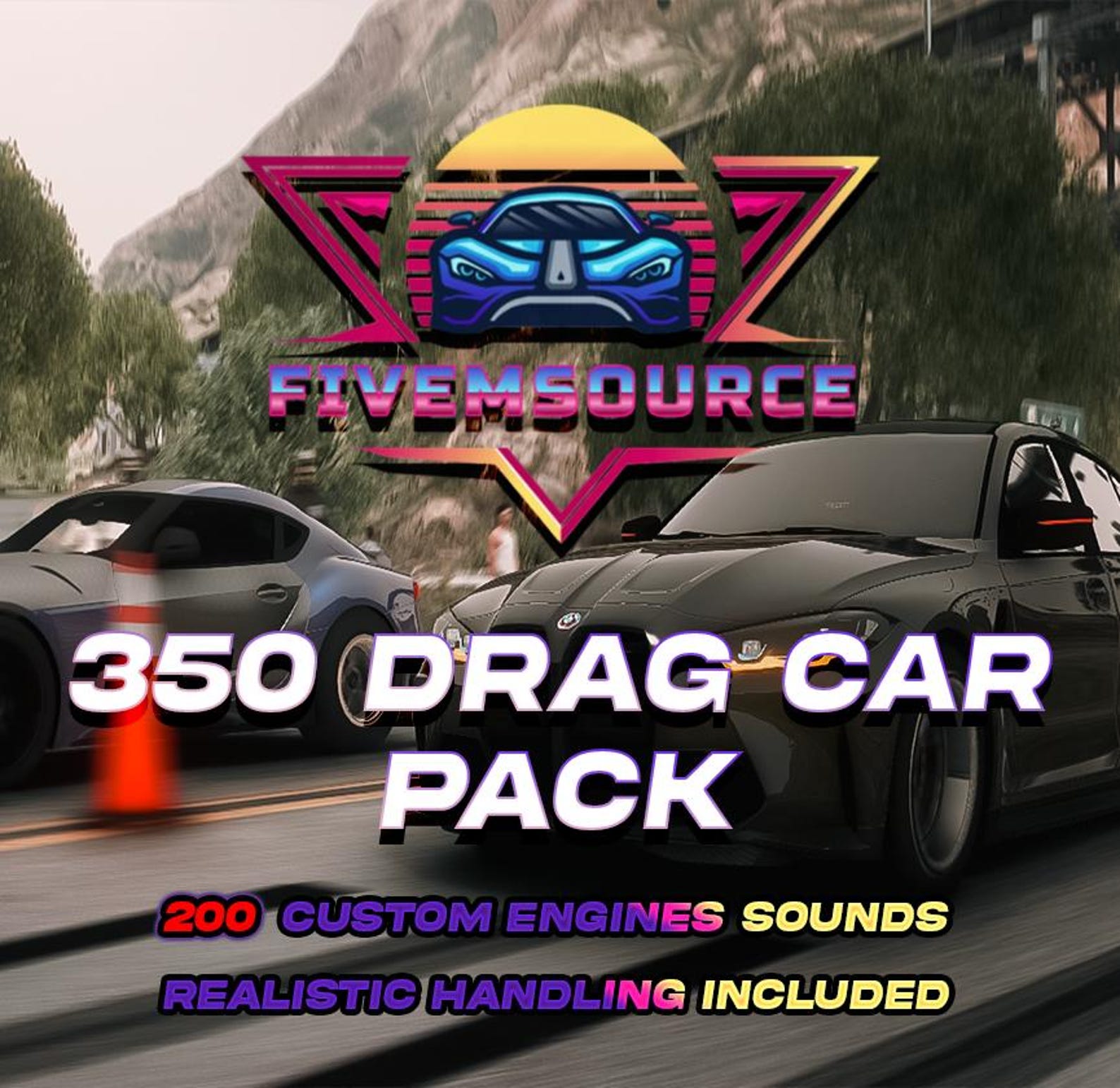 GTA V: 350 Drag Car Pack Fivem Ready 200 Custom Engine Sounds Included ...