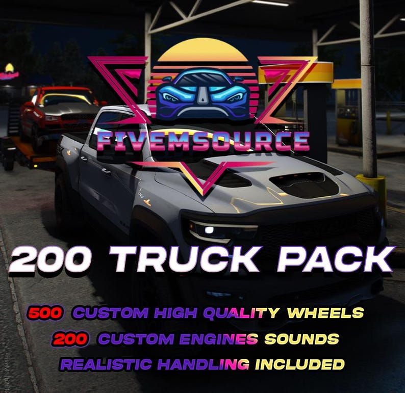 GTA V: 200 Truck Pack | Fivem Ready | 500 Custom Wheels Included | 200 ...