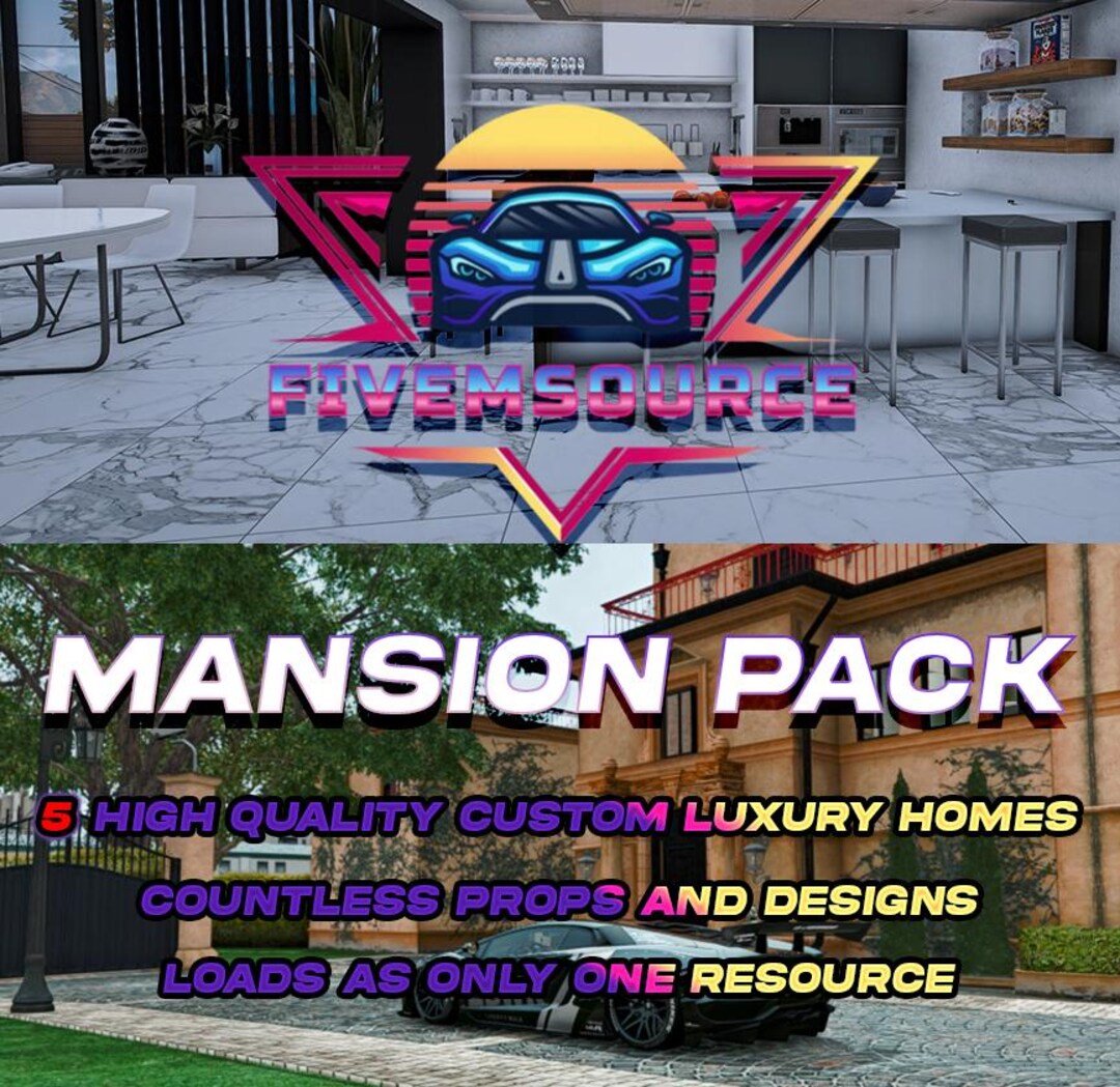 GTA V: 5 Mansion Pack | Fivem Ready | Interior Props | Animated Garages ...