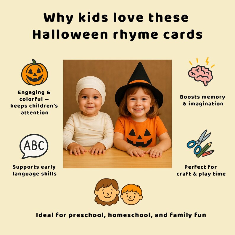 Halloween Rhyme Cards for Kids: Printable Poems (PDF) - Etsy