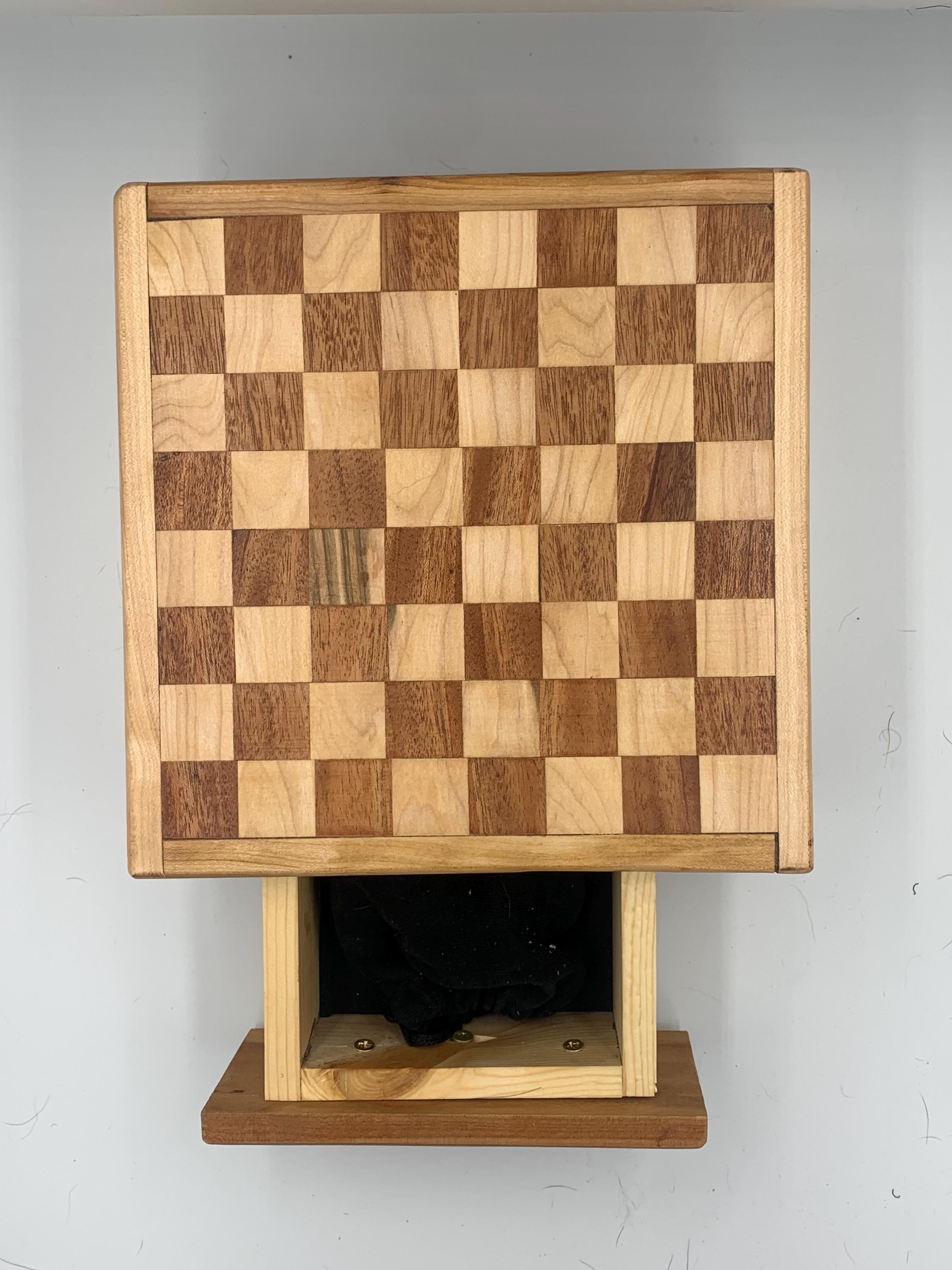 Small Wooden Chessboard With Drawer - Etsy