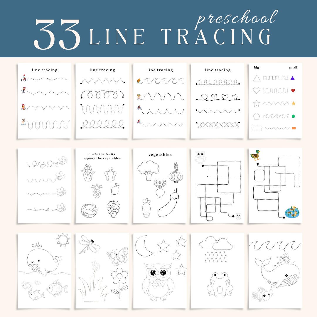 Preschool Tracing Worksheets for 3 Year Olds Printable, Kids ...