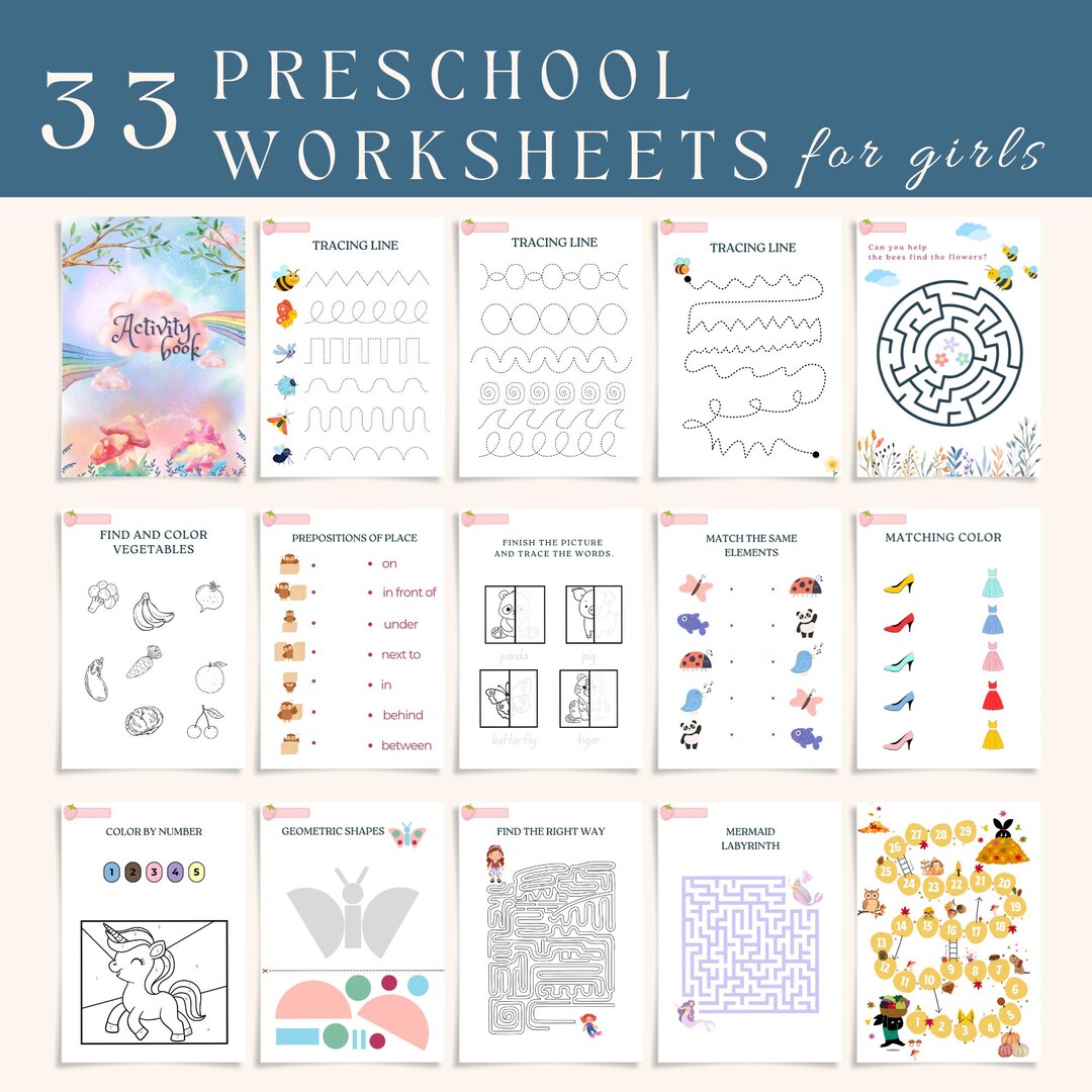 Preschool Education Worksheets for Girls Printable, Tracing Worksheets ...