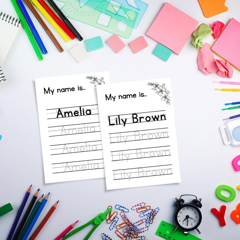 Custom Name Tracing Sheets Printable, Personalized Name Tracing ...