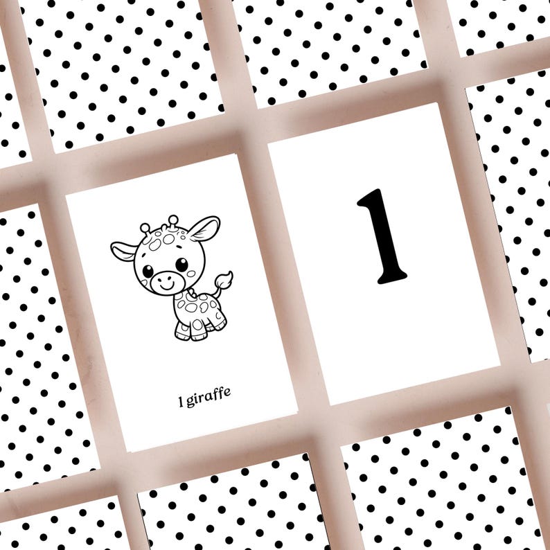 Number Flashcards Printable, Kids Educational Gift, Preschool Numbers ...