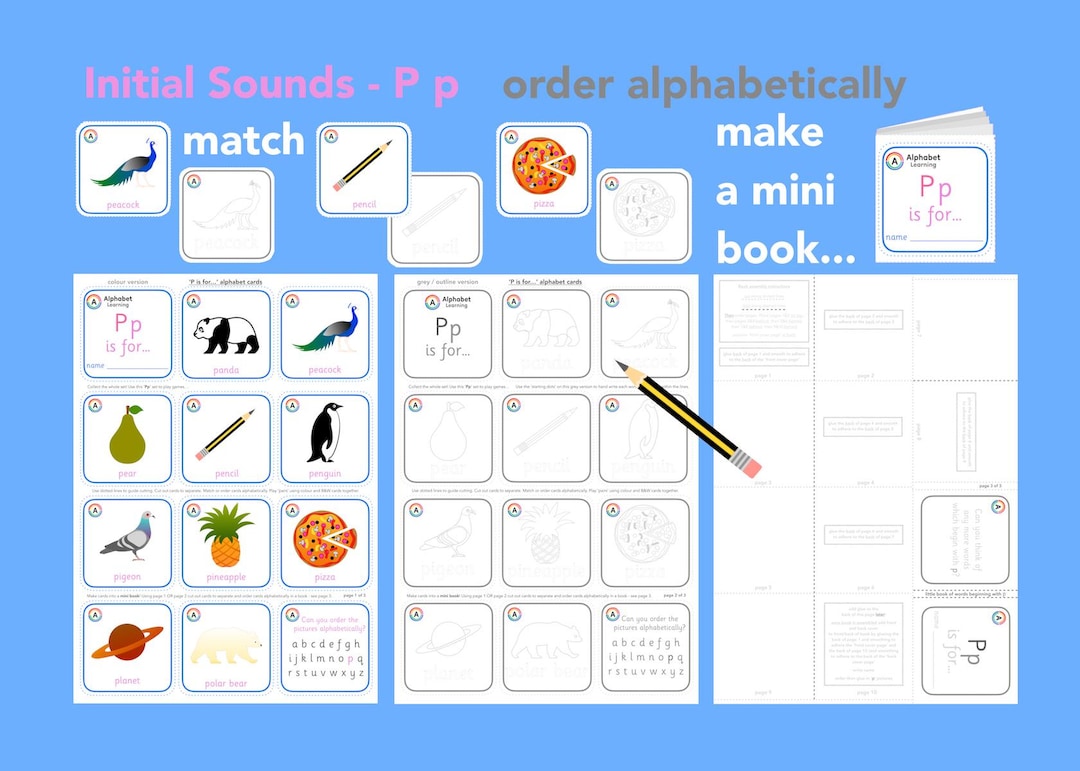 Alphabet Letter Match Cards, Initial Sound Cards, Items Beginning With ...