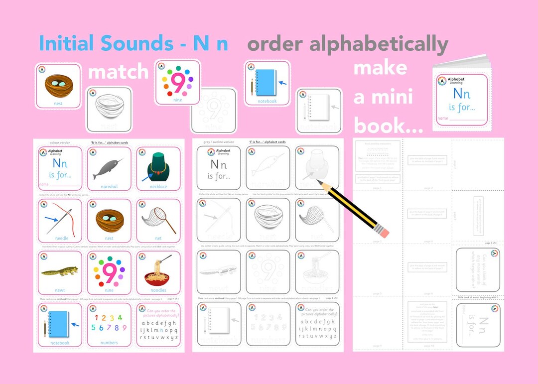 Alphabet Letter Match Cards, Initial Sound Cards, Items Beginning With ...