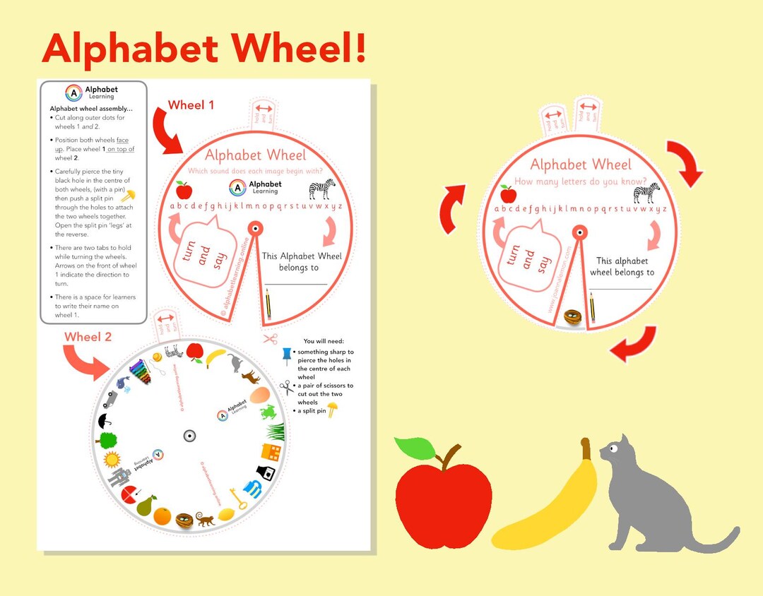 Alphabet Wheel, Initial Sounds, Learning Alphabet Sounds, Alphabetical ...