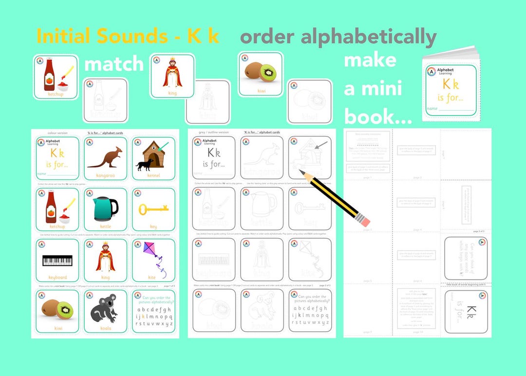 Alphabet Letter Match Cards, Initial Sound Cards, Items Beginning With ...