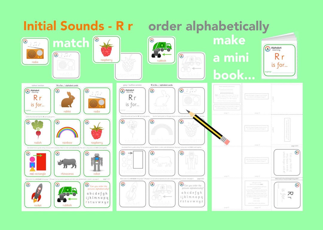 Alphabet Letter Match Cards, Initial Sound Cards, Items Beginning With ...