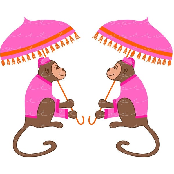 Monkey Clip Art - Etsy