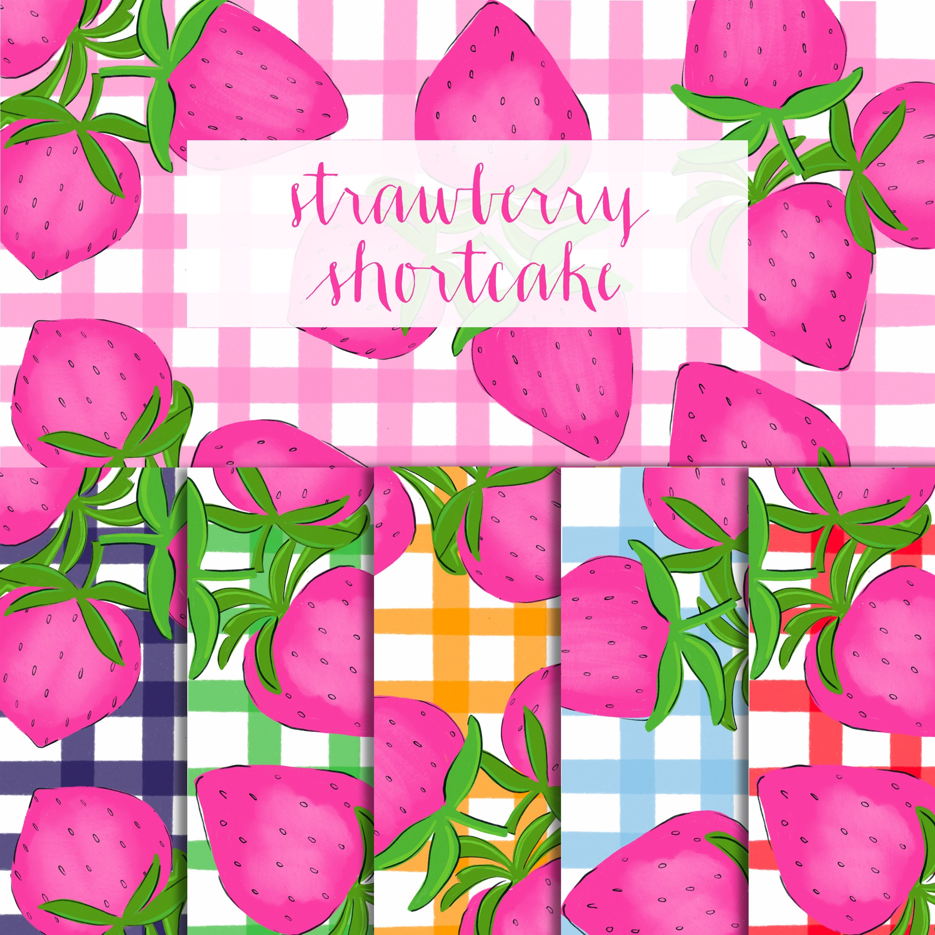 Strawberry Shortcake Digital Paper Pack instant Download Strawberry ...