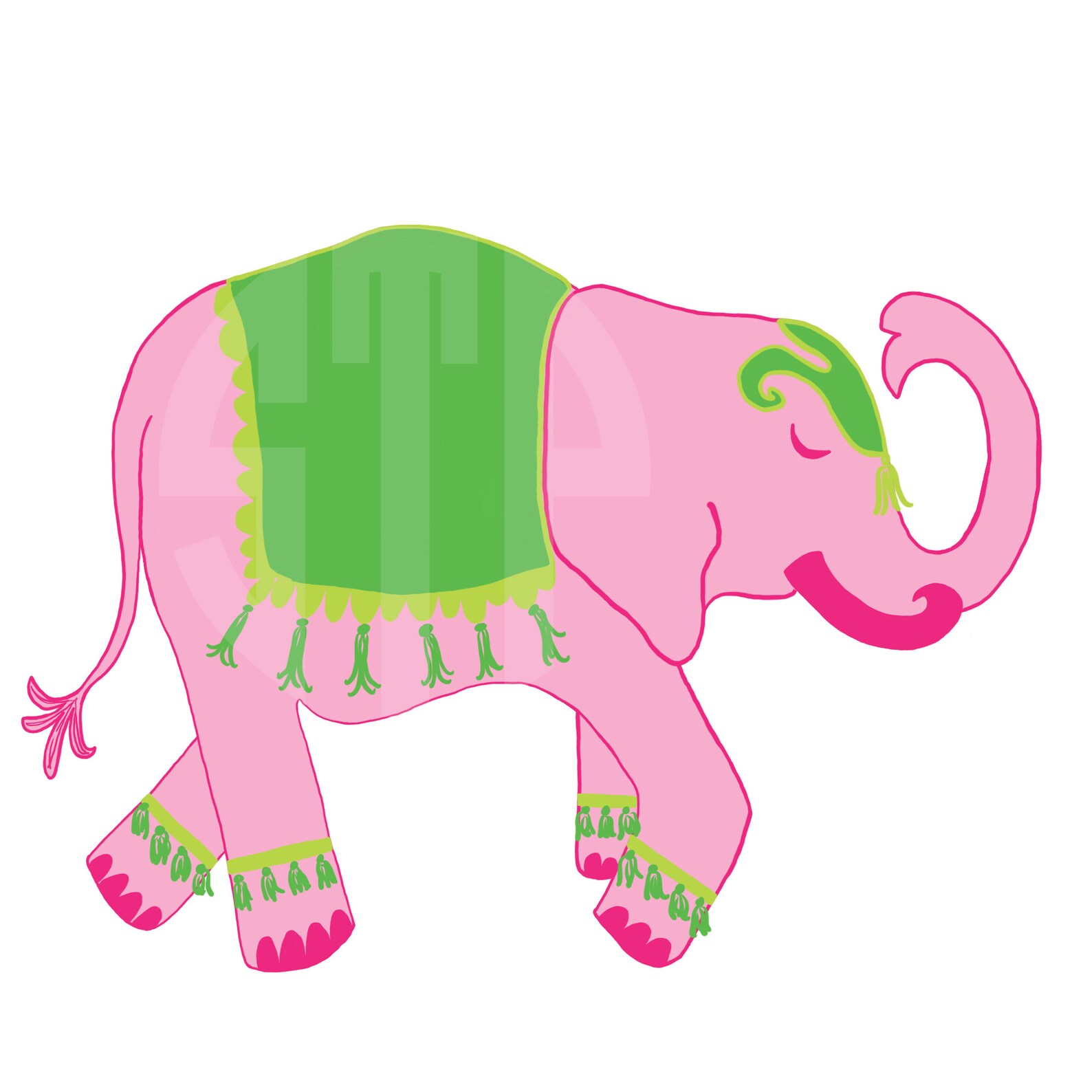 Pink Elephant Clip Art (instant Download) - Etsy