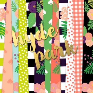 Hyde Park Digital Paper Pack (instant Download) - Etsy