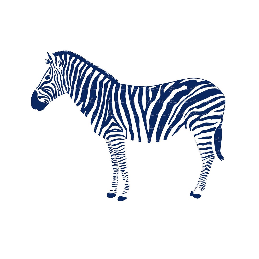 Zebra Clip Art in Navy and White (instant Download) - Etsy