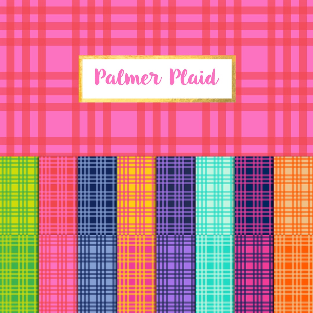 Palmer Plaid Digital Paper Pack (instant Download) Stripes, Preppy ...