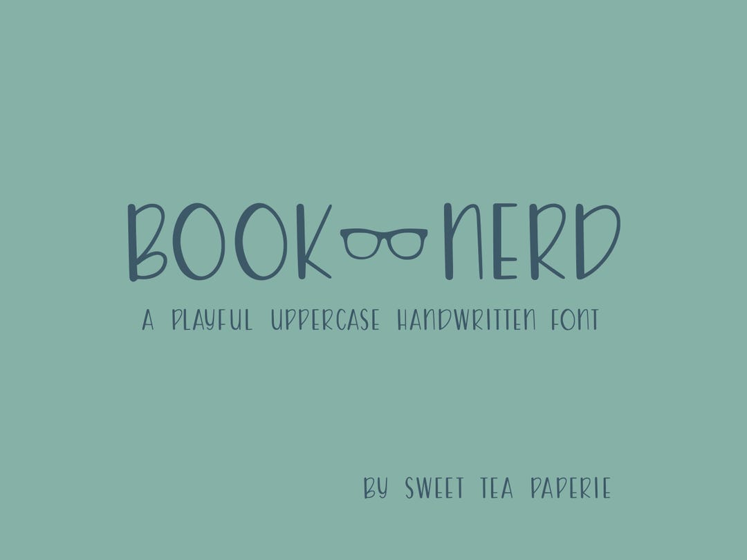 New! Book Nerd Font - Standard License Includes Personal and Limited ...
