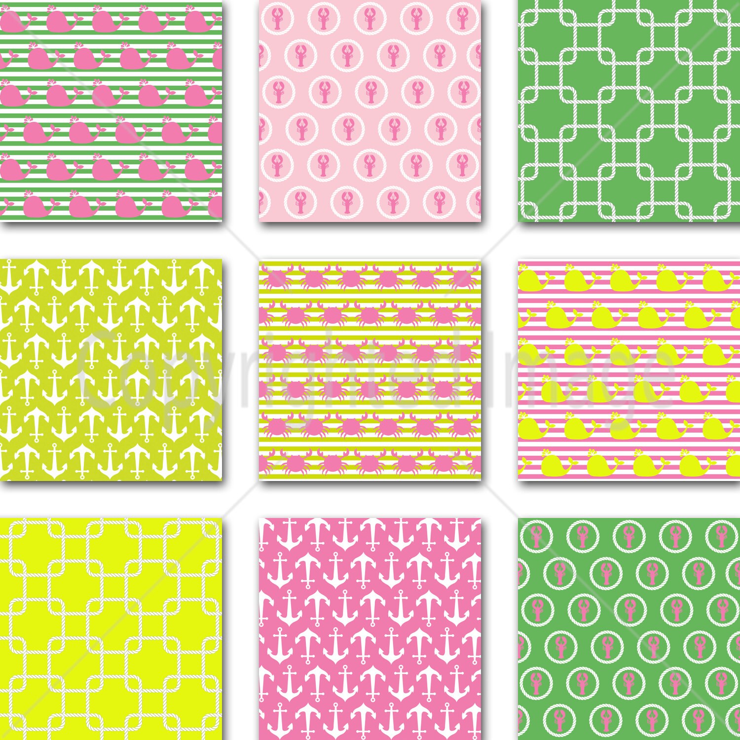 Nantucket Prep Digital Paper Pack (instant Download) - Etsy