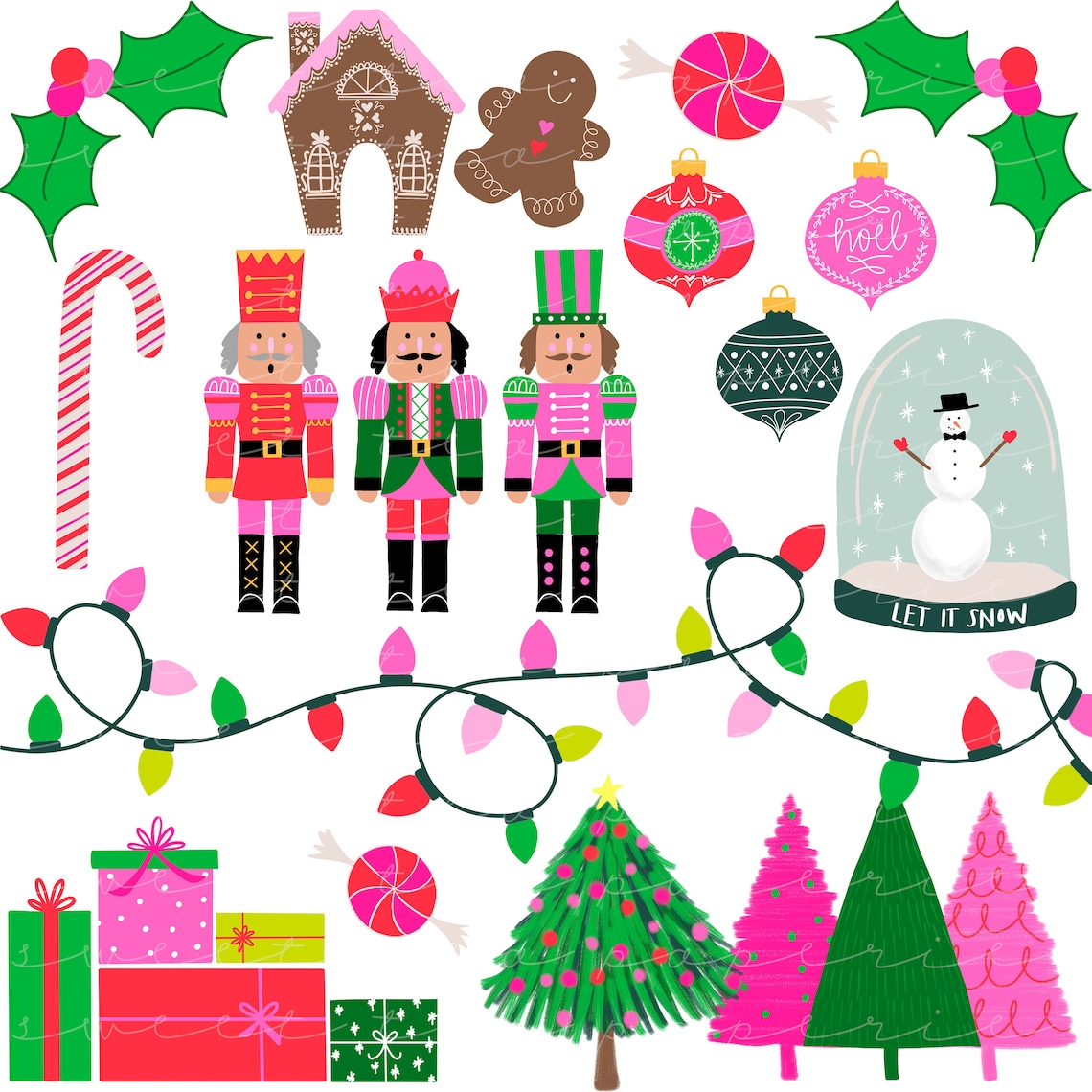 Preppy Christmas Clip Art instant Download - Etsy