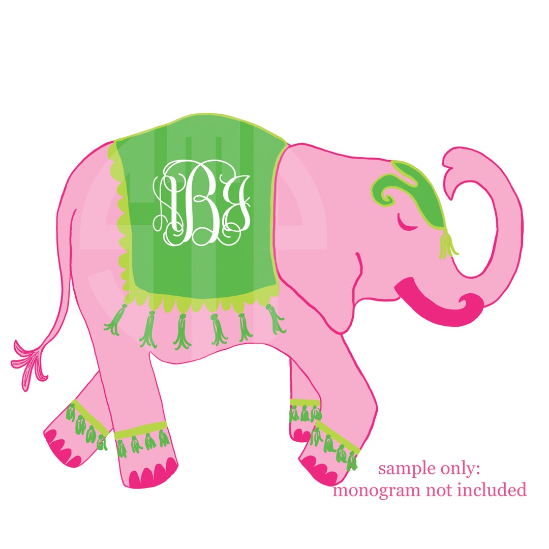 Pink Elephant Clip Art (instant Download) - Etsy