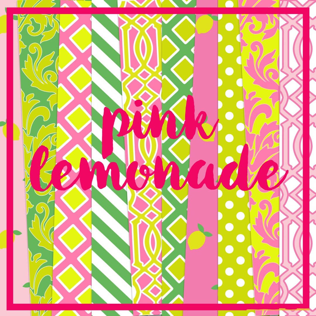 Pink Lemonade Digital Paper Pack instant Download - Etsy