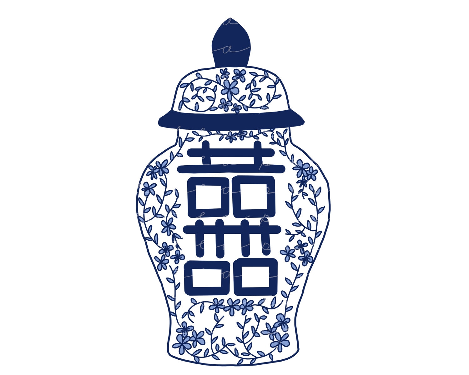 Ginger Jar Blue and White Clip Art (instant Download) - Etsy