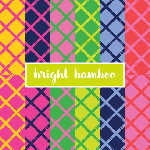 Bright Bamboo Digital Paper Pack instant Download Bamboo | Etsy