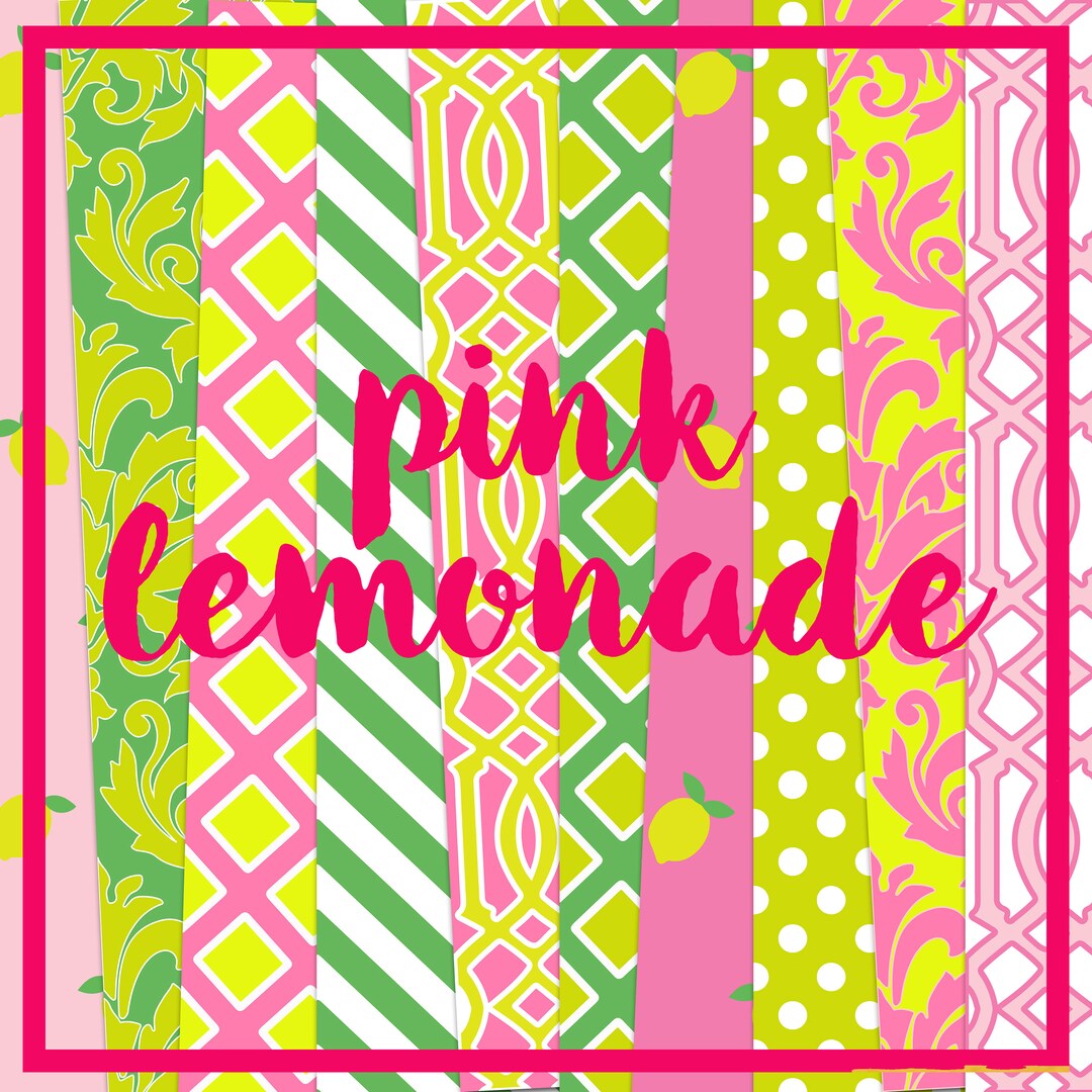 Pink Lemonade Digital Paper Pack (instant Download) - Etsy