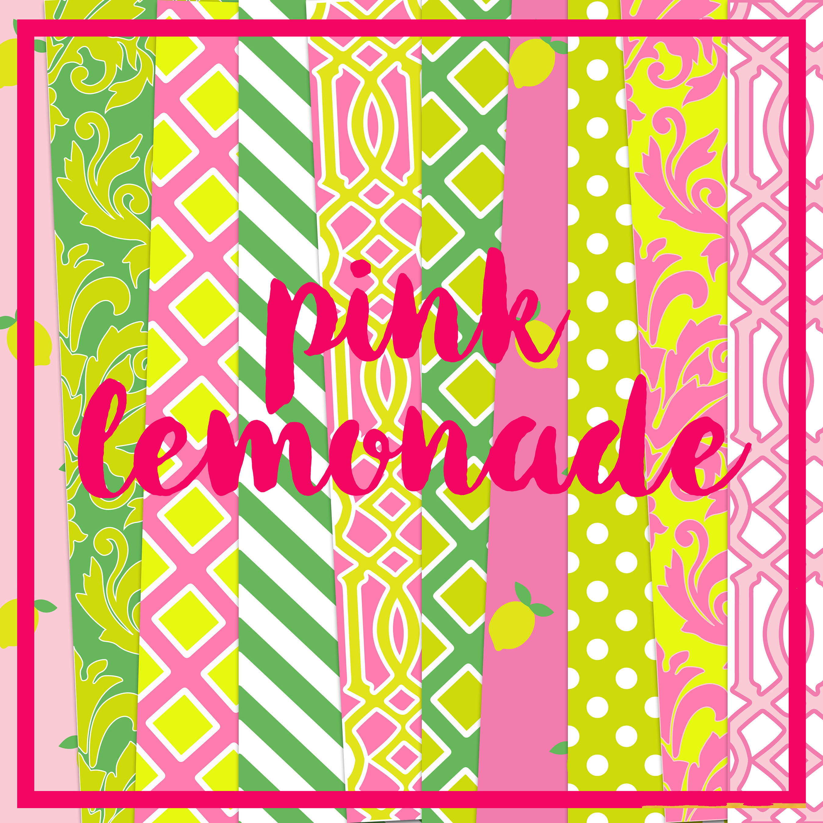Pink Lemonade Digital Paper Pack instant Download - Etsy