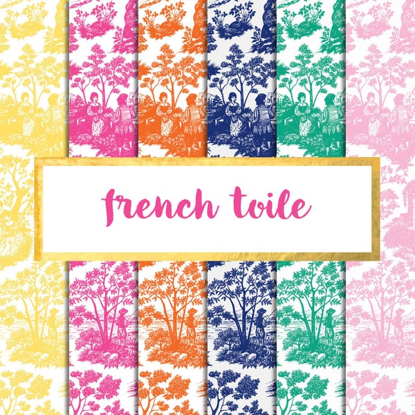 French Toile Paper - Etsy