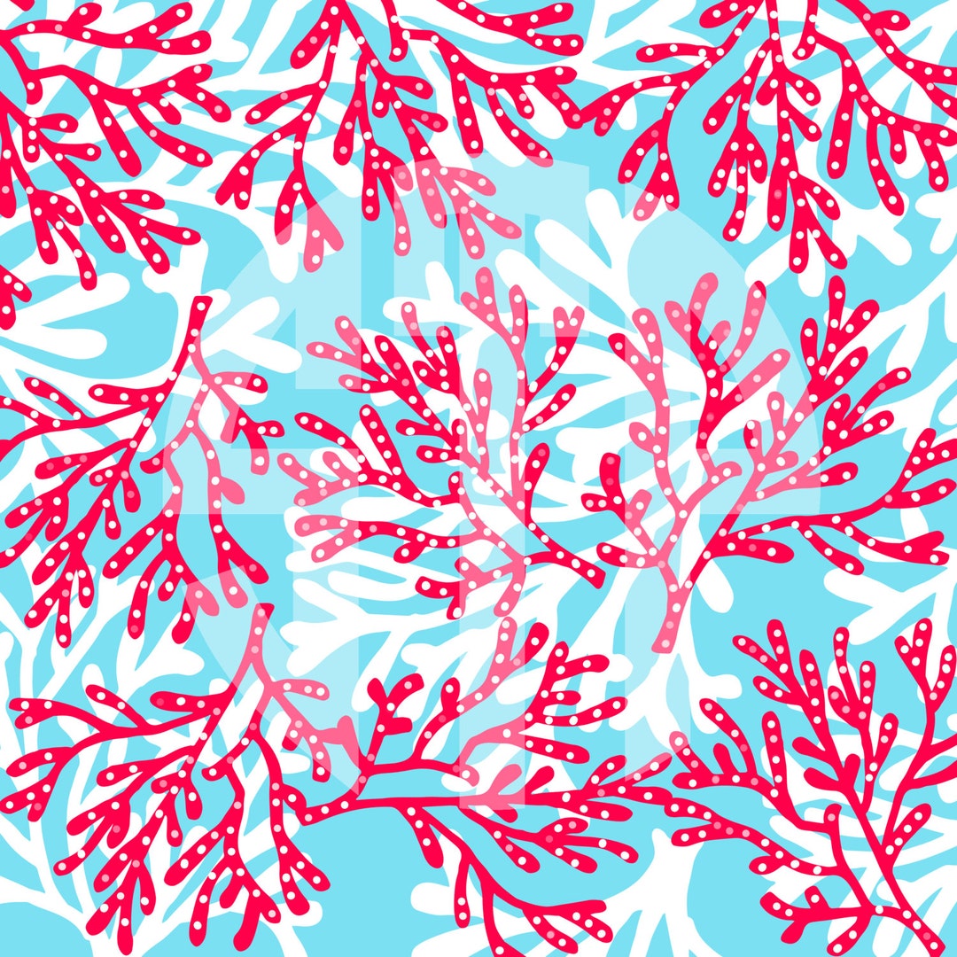 Coral instant Download Digital Paper Pack, Preppy, White, Painted ...