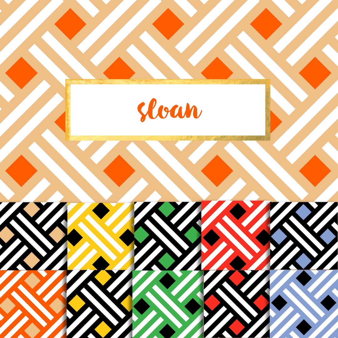 Sloan Version 1 Digital Paper Pack (instant Download) Stripes, Preppy ...